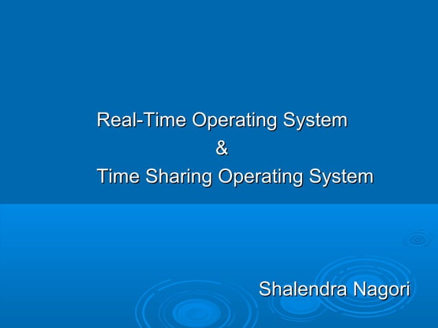 Real time operating system | PPT