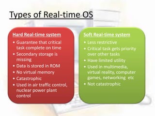 Real time operating system | PPTX