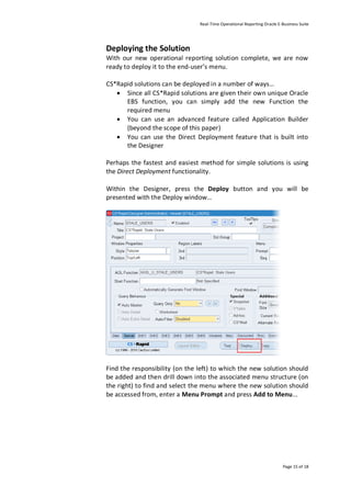 Real-Time Operational Reporting for Oracle E-Business Suite with CS ...