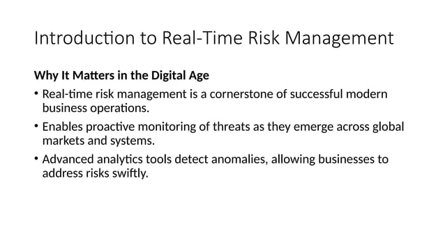 Real-Time Risk Management Strategies for Contemporary Business ...