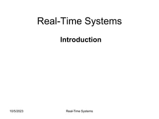 Real-Time Systems Intro.pptx | Operating Systems | Computer Software and Applications