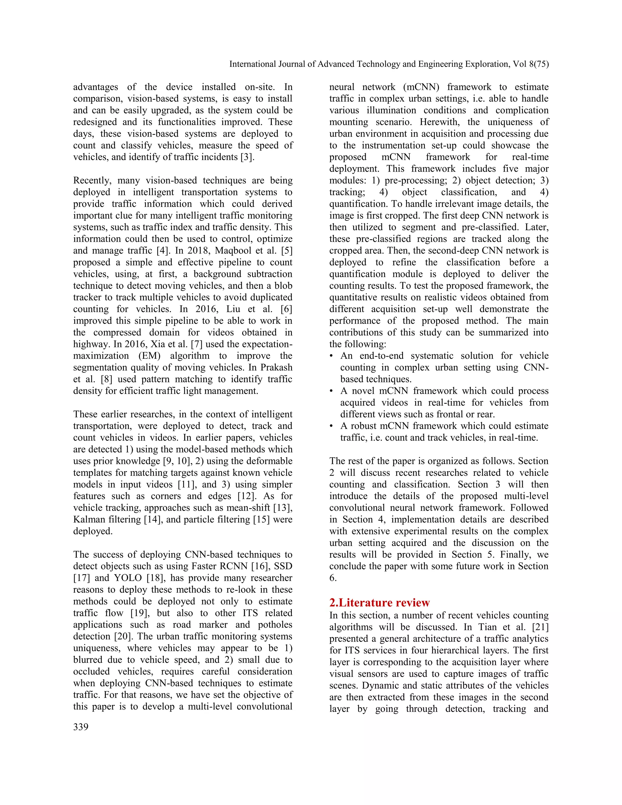 Real Time Vehicle Counting In Complex Scene For Traffic Flow Estimation Using Multi Level