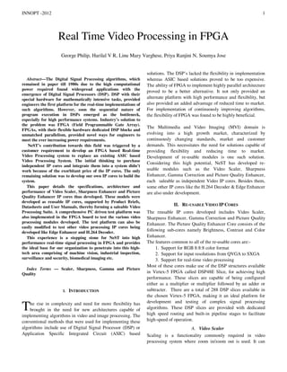Real Time Video Processing in FPGA | PDF