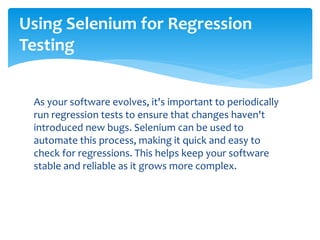 Real-World Applications of Selenium in Software Development.pptx