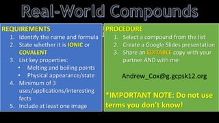 Real world compounds mini project | PPTX