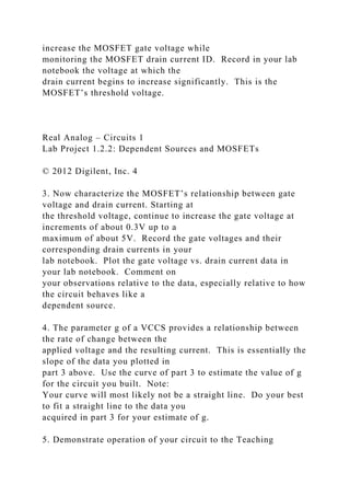Real Analog - Circuits 1Chapter 1 Lab WorksheetsReal Analog – .docx | Consumer Electronics ...