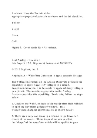 Real Analog - Circuits 1Chapter 1 Lab WorksheetsReal Analog – .docx | Consumer Electronics ...