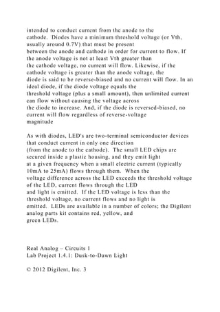 Real Analog - Circuits 1Chapter 1 Lab WorksheetsReal Analog – .docx | Consumer Electronics ...