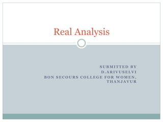 Real analysis arivu | PPT