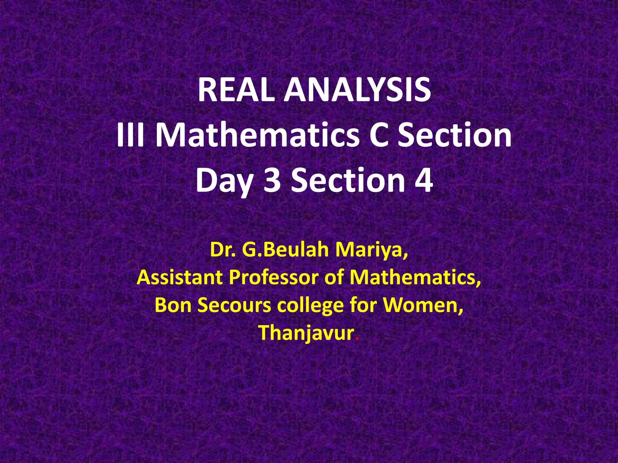 Real analysis 3 | PPT