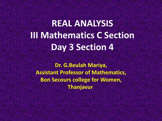 Real analysis 3 | PPT