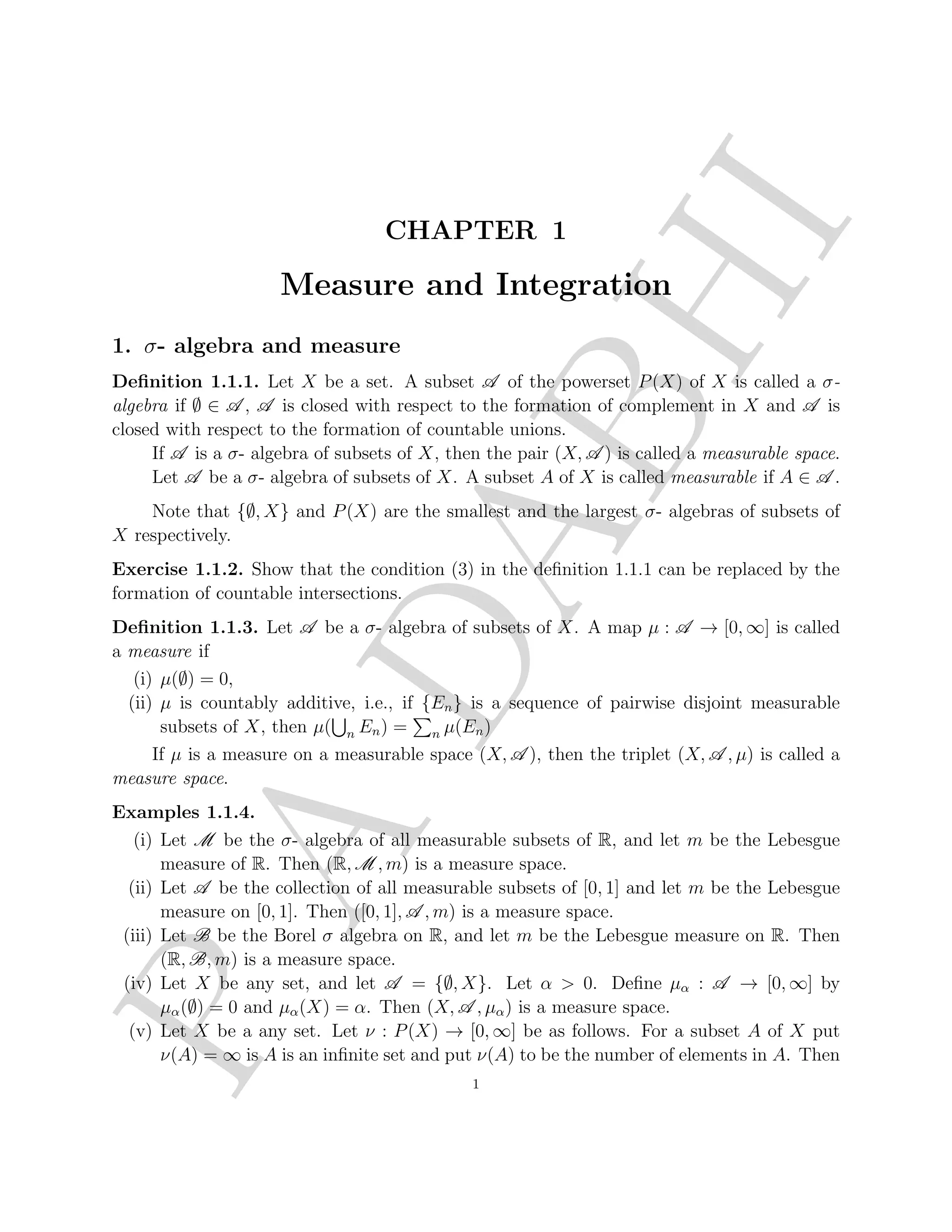 Real Analysis II (Measure Theory) Notes | PDF