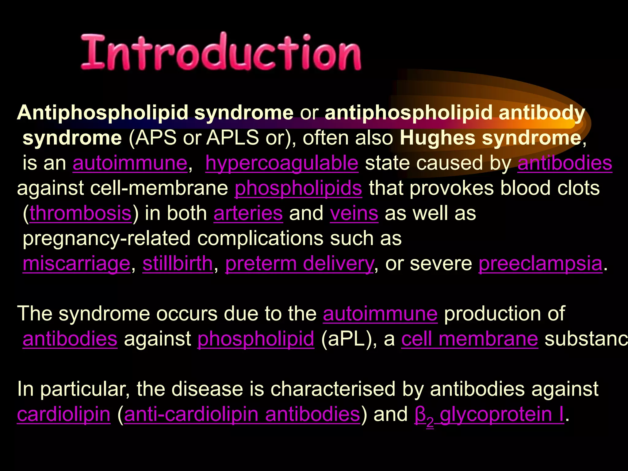 Anti phospholipid antibody ppt | PPTX