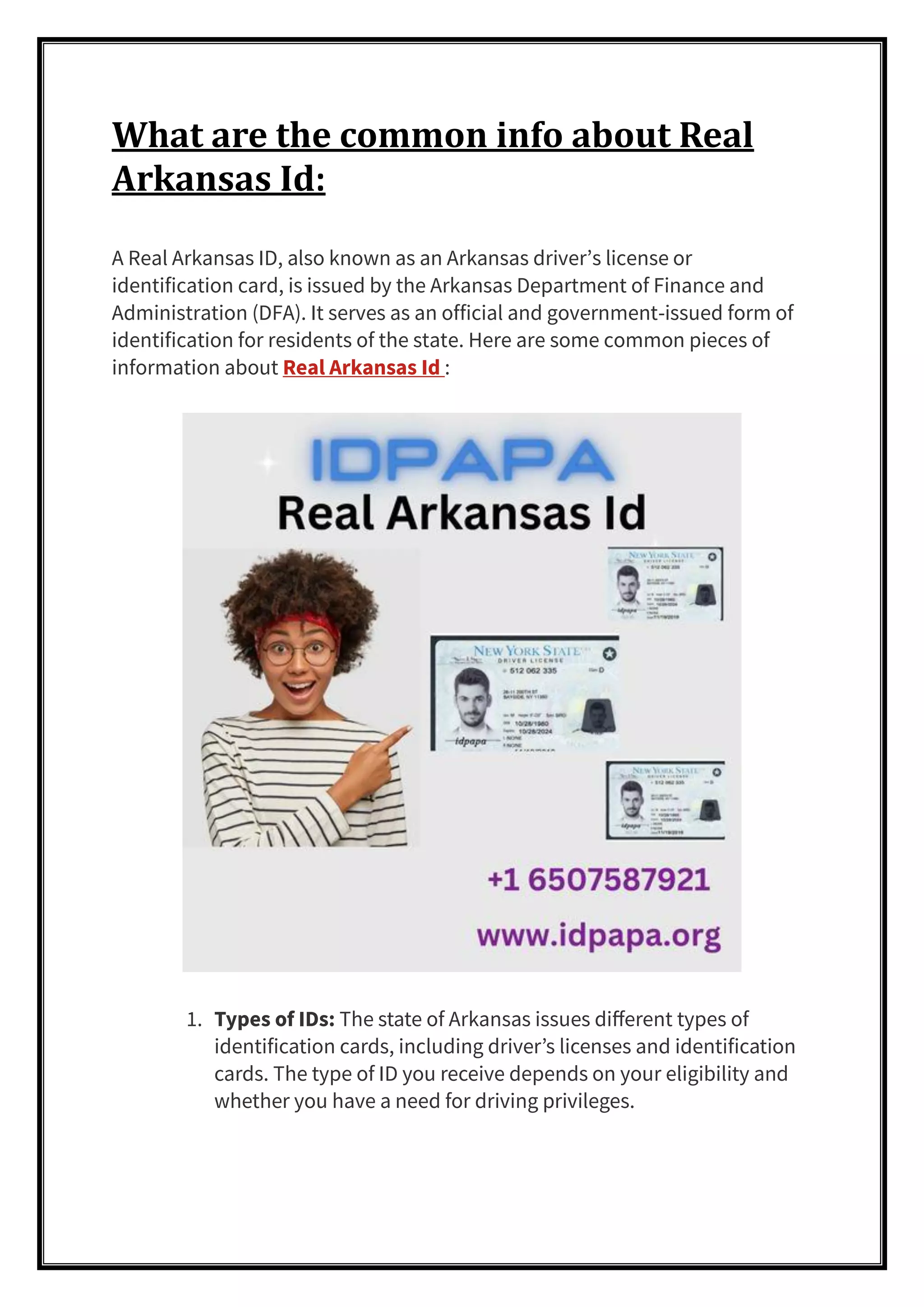 Real Arkansas Id.pdf | Internet Safety | Parenting