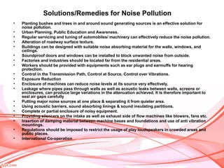 Solutions and Remedies for Noise Pollution | PPT