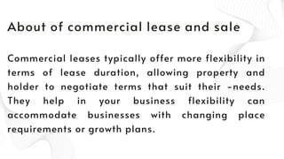 Best Commercial Space for lease and sale | PPT