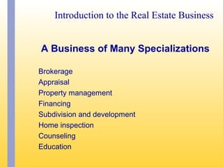 PPT for Elements That Effect Real Estate | PPT