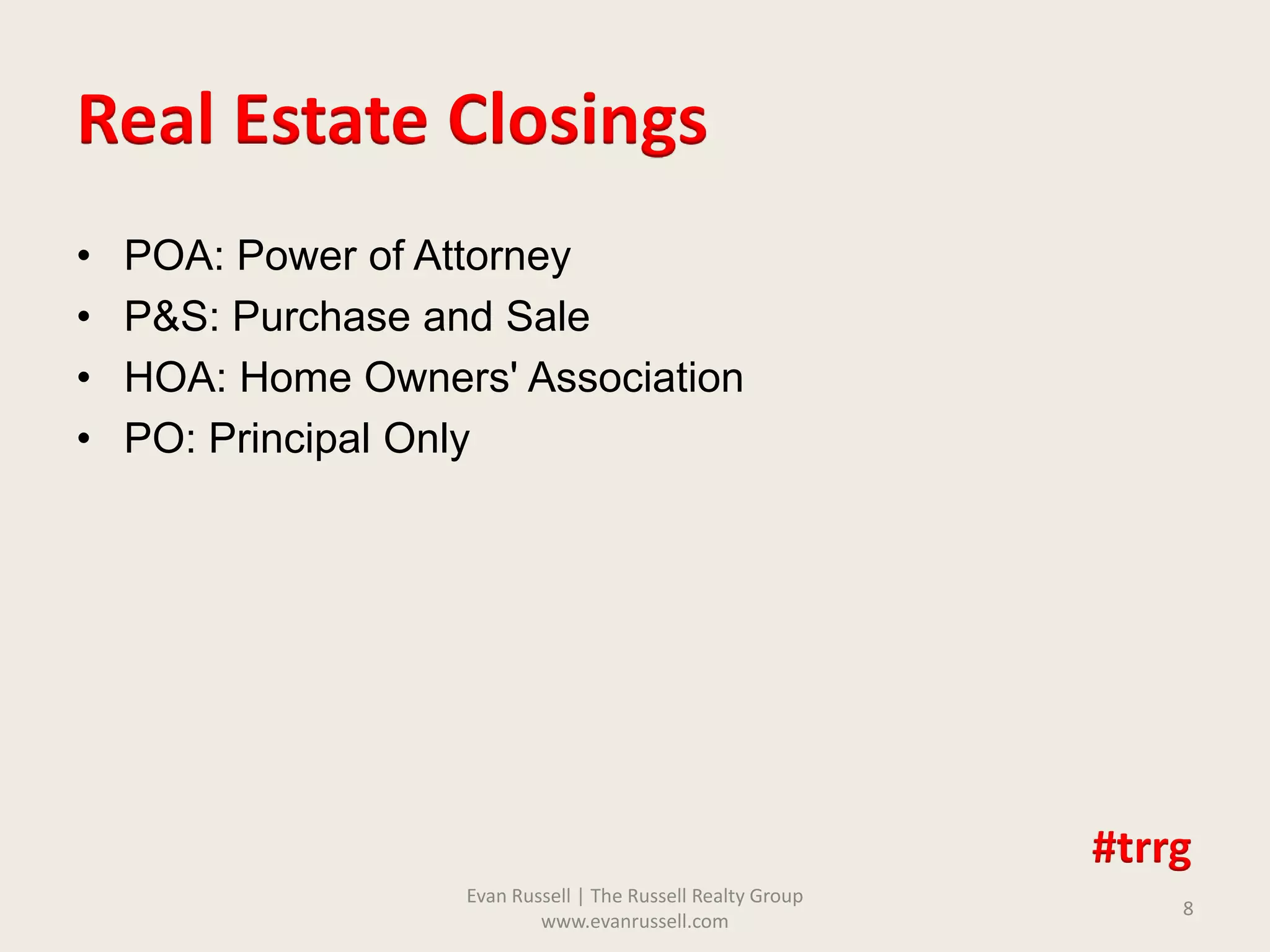 Real Estate Abbreviations | PPTX | Home Financing | Personal Debt