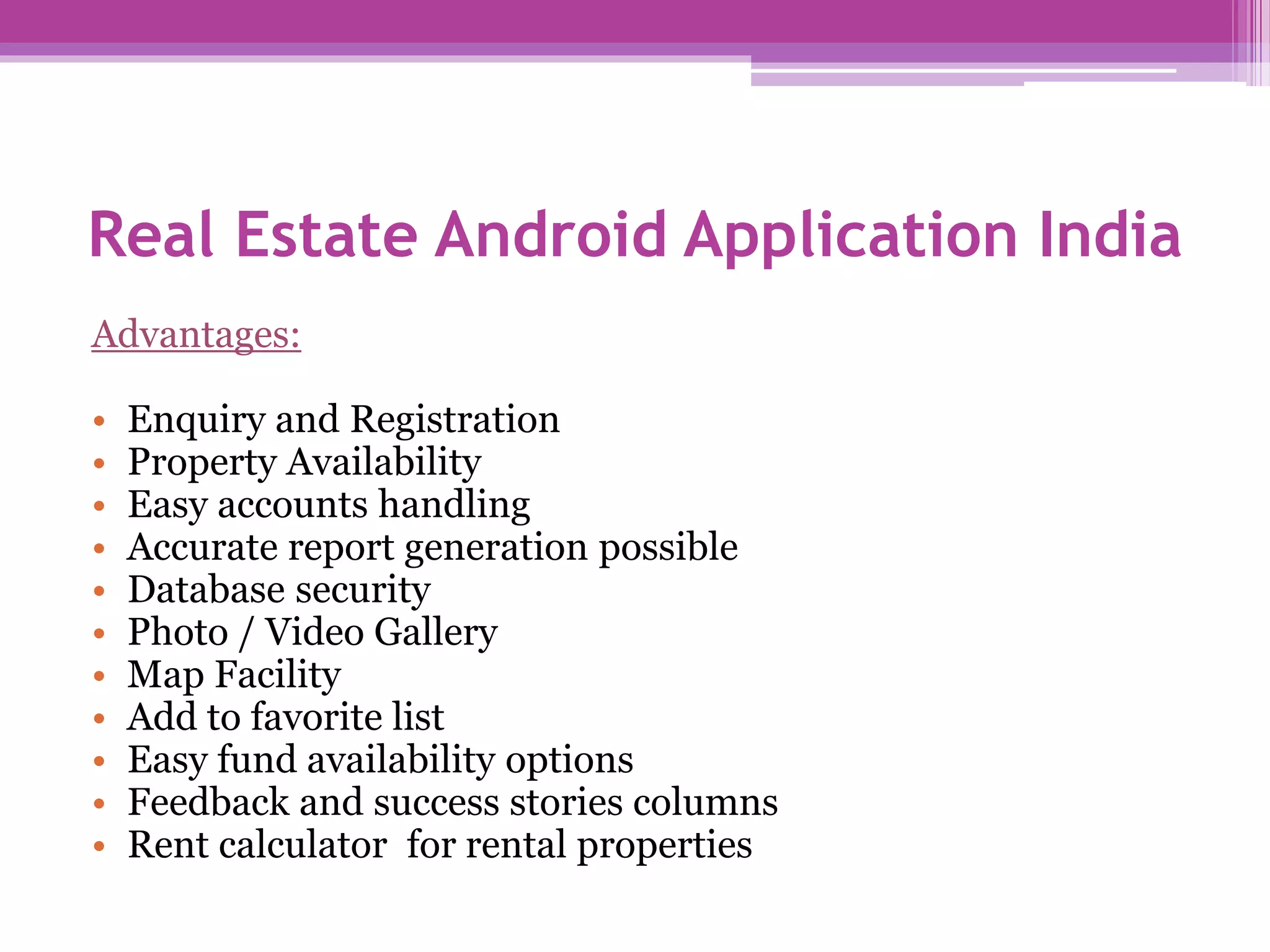 Real estate android application india | PPTX