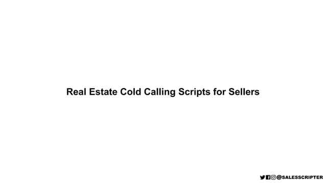 Real Estate Cold Calling Scripts for Sellers | PPTX | Real Estate ...