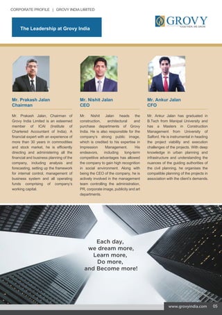 Real Estate Construction Company in south Delhi - Grovy India Limited | PDF