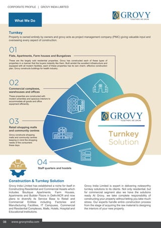 Real Estate Construction Company in south Delhi - Grovy India Limited | PDF