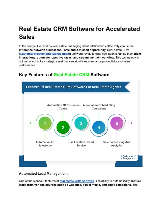 Real Estate CRM Software for Accelerated Sales | PDF