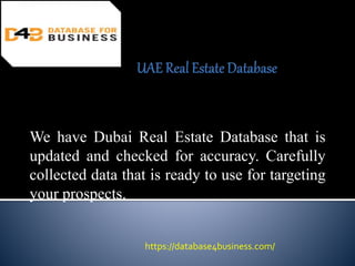 Real estate database Dubai | PPTX