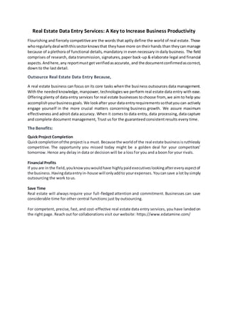 Outsource Real Estate Data Entry Services with eDataMine | DOCX