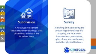 Real Estate Dictionary | PPTX | Real Estate Renting and Leasing | Real ...