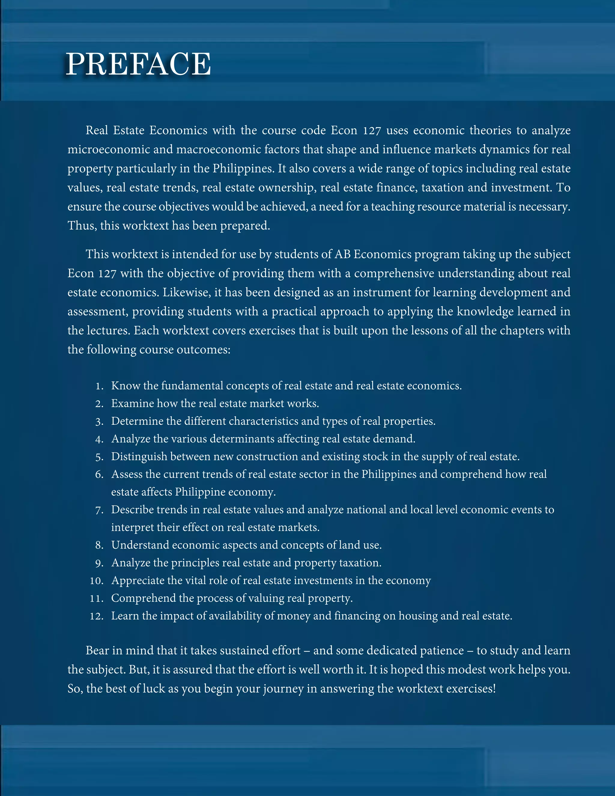 Real Estate Economics Worktext | PDF