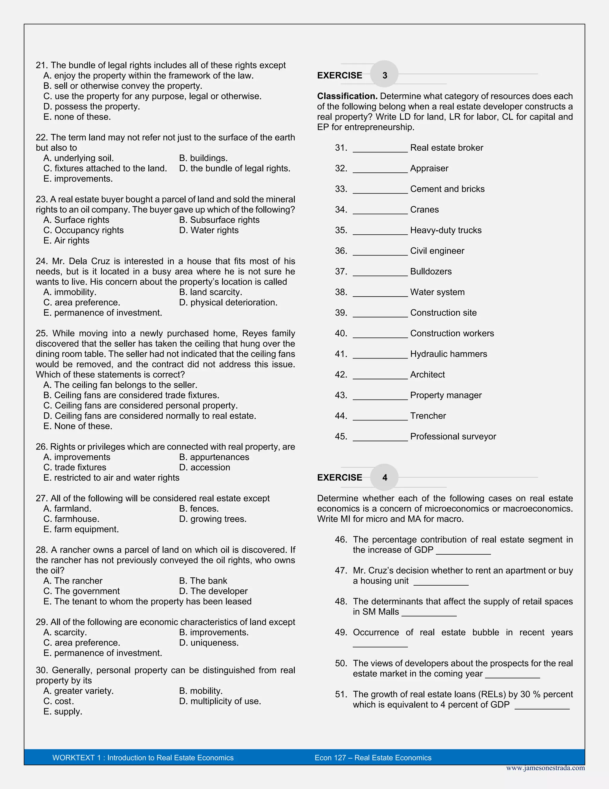 Real Estate Economics Worktext | PDF