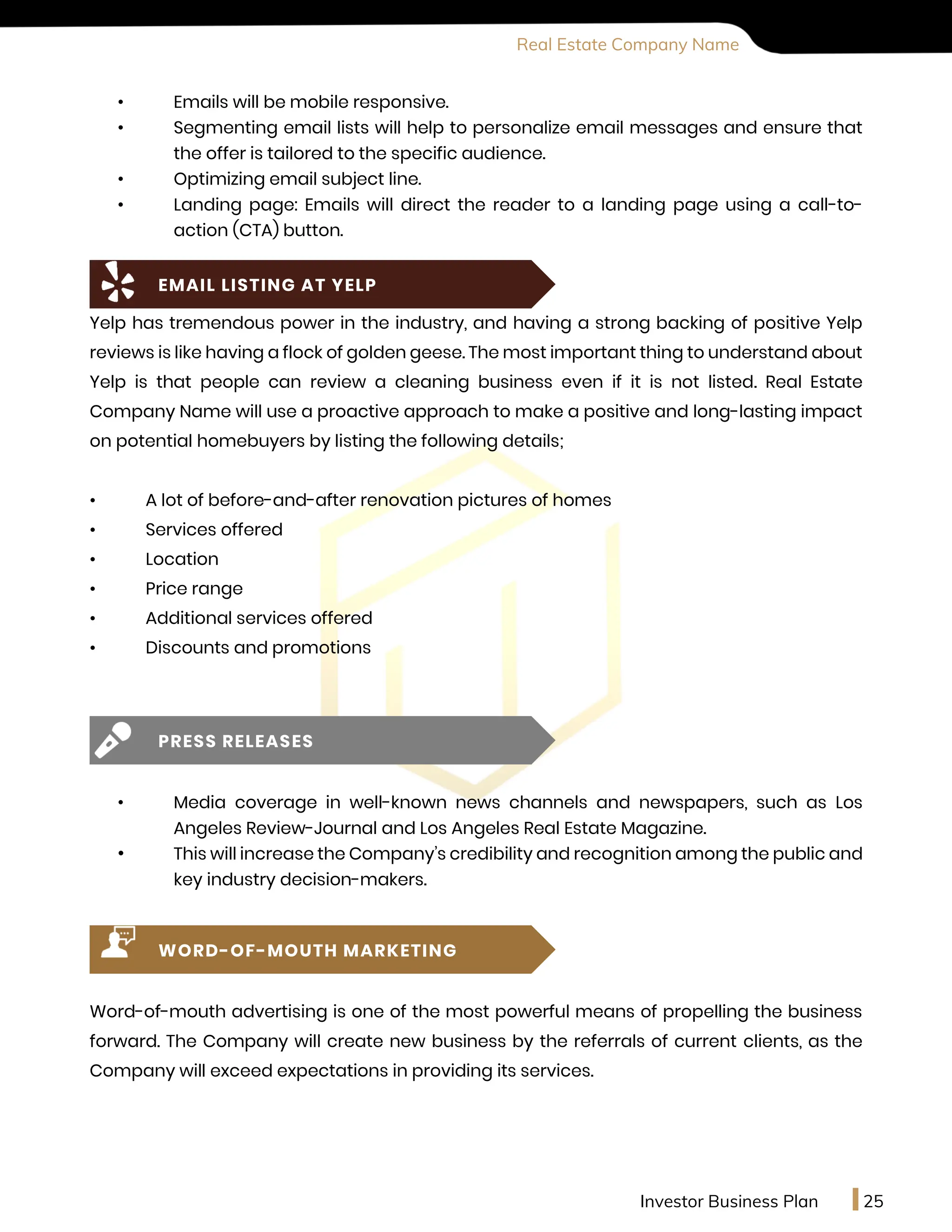 REAL ESTATE | Investor Business Plan (Sample)) | PDF