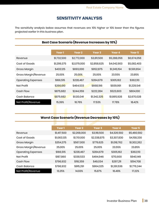 REAL ESTATE | Investor Business Plan (Sample)) | PDF