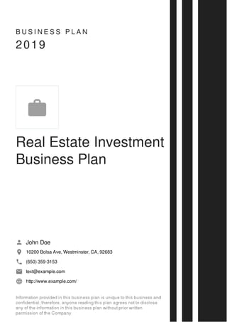 Real estate investment business plan example | PDF