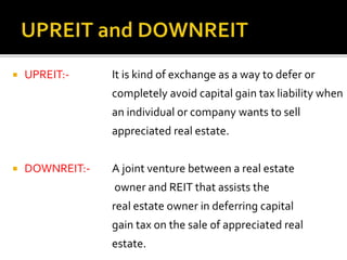 Real estate investment trusts (REITs) - Overview | PPT