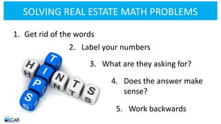 Real Estate Math Concepts for Real Estate Practice | PPTX