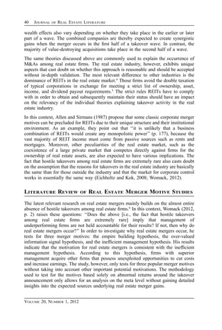 Real Estate Mergers Review | PDF