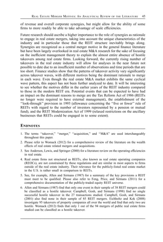 Real Estate Mergers Review | PDF