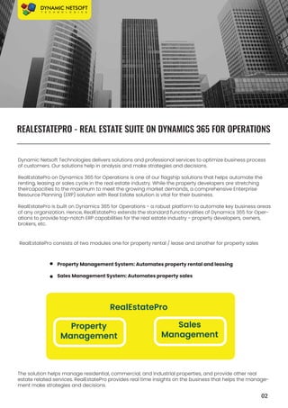 RealEstatePro: Leading Dynamics 365 Property Management ERP Solution | PDF