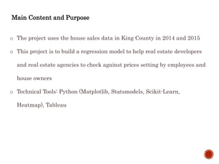 Real estate regression model King County | PPTX