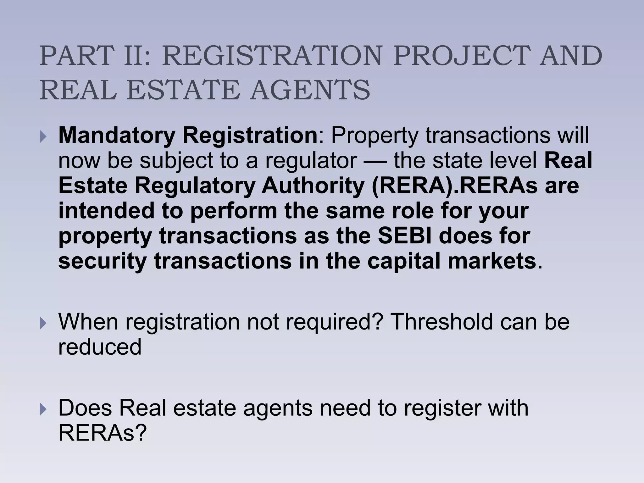 THE REAL ESTATE (REGULATION AND DEVELOPMENT) ACT, 2016 | PPTX