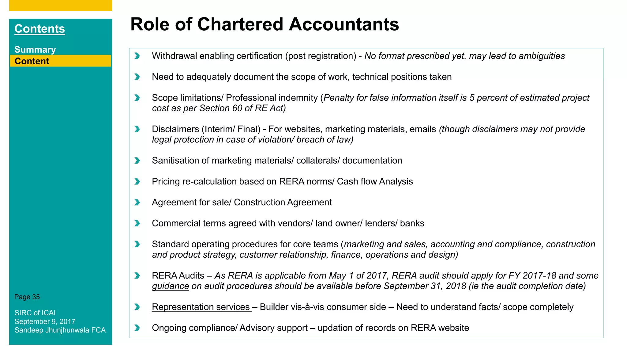 Tamil Nadu RERA Rules - Sandeep Jhunjhunwala FCA | PPTX