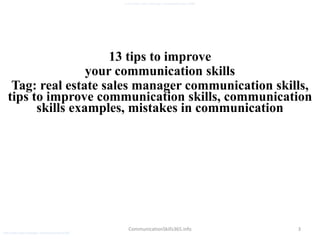 Real estate sales manager communication skills pdf | PPTX