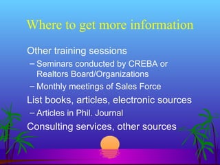 Real estate sales training & seminar | PPT