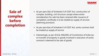 Impact of GST on Real Estate Sector | Presentation | PDF