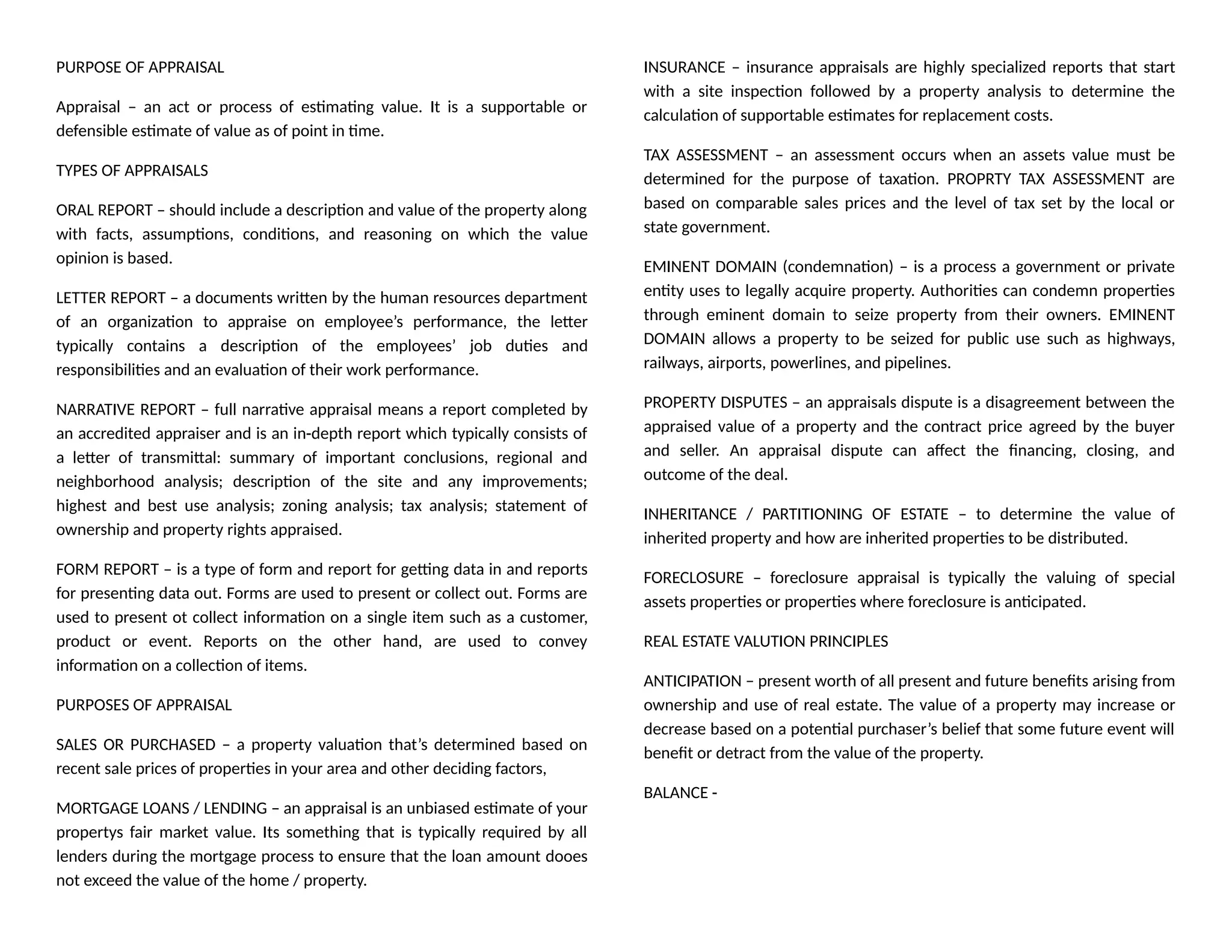 BS REAL-ESTATE MANAGEMENT STUDENTS' NOTES | DOCX