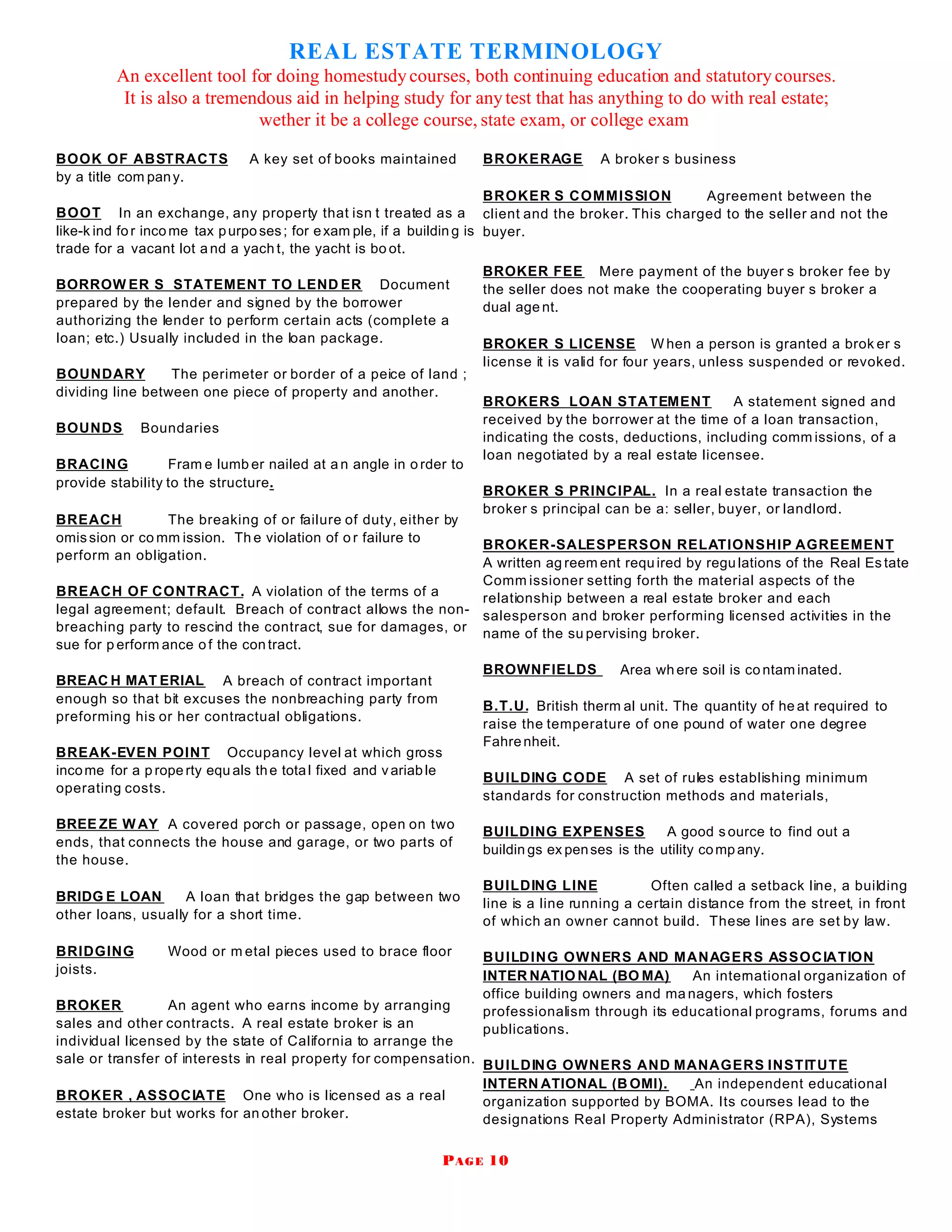 Real estate terms | PDF