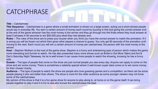 Gameshow Subgenres | PPTX