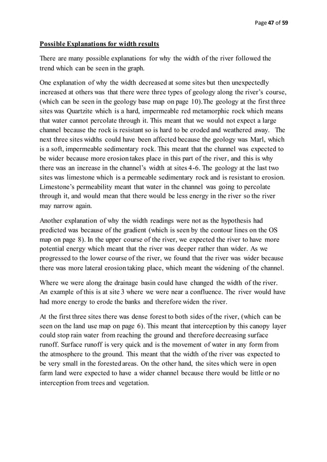 A* full marks GCSE geography coursework (rivers) | DOCX